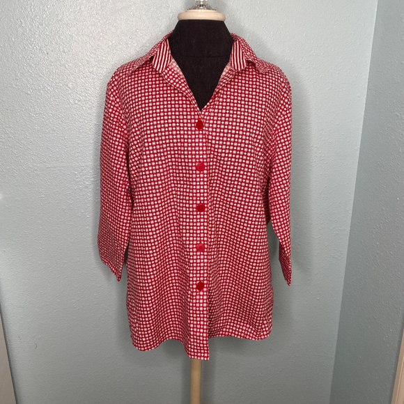 krazy kat | Tops | Krazy Kat Plus Size Polka Dot Blouse | Poshmark